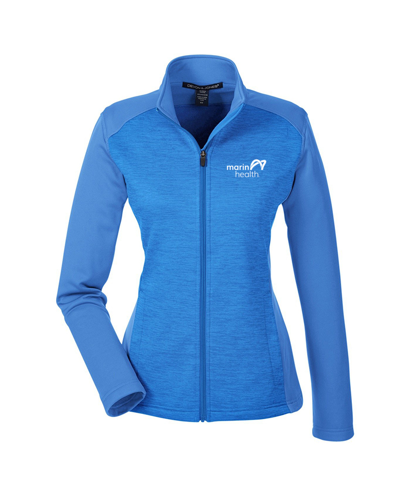Devon & Jones Ladies' Newbury Colorblock Melange Fleece Full-Zip